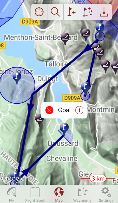 Waypoints Flyskyhy Soaring App